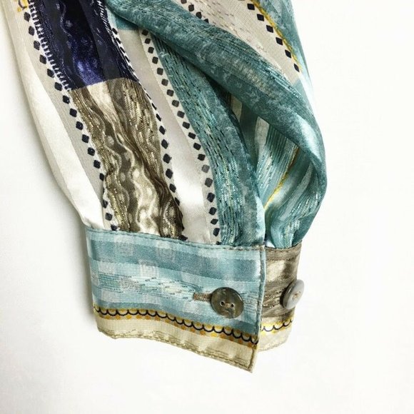 Alia | Tops | Y2 Alia Sz 14 Striped Blouse Button Front | Poshmark